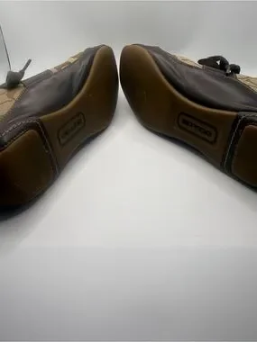 Coach | Shoes | Coach Womens Brown Signature Canvas Sneakers With Dark ...